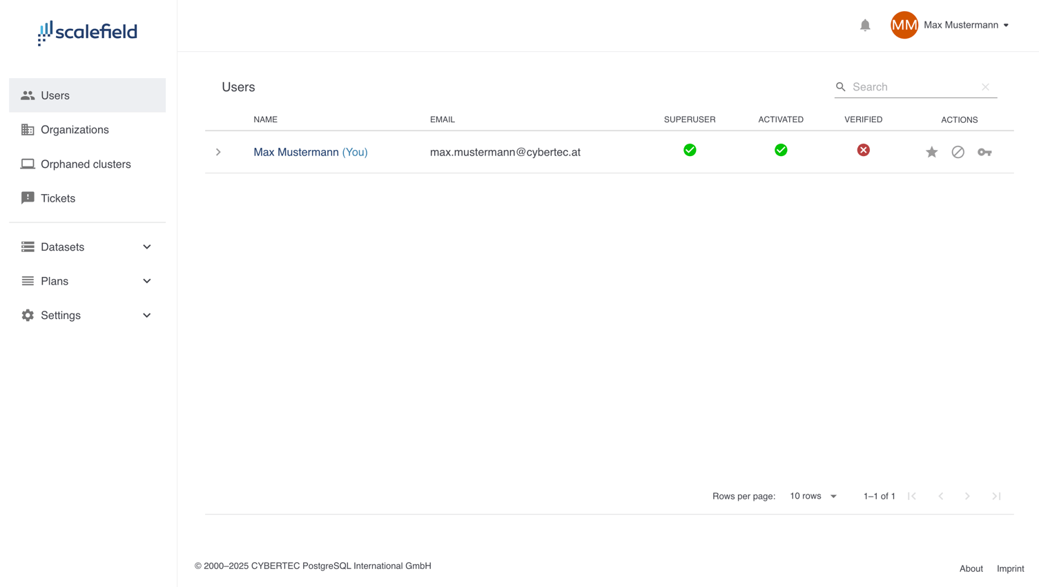 Benutzer | Scalefield Documentation