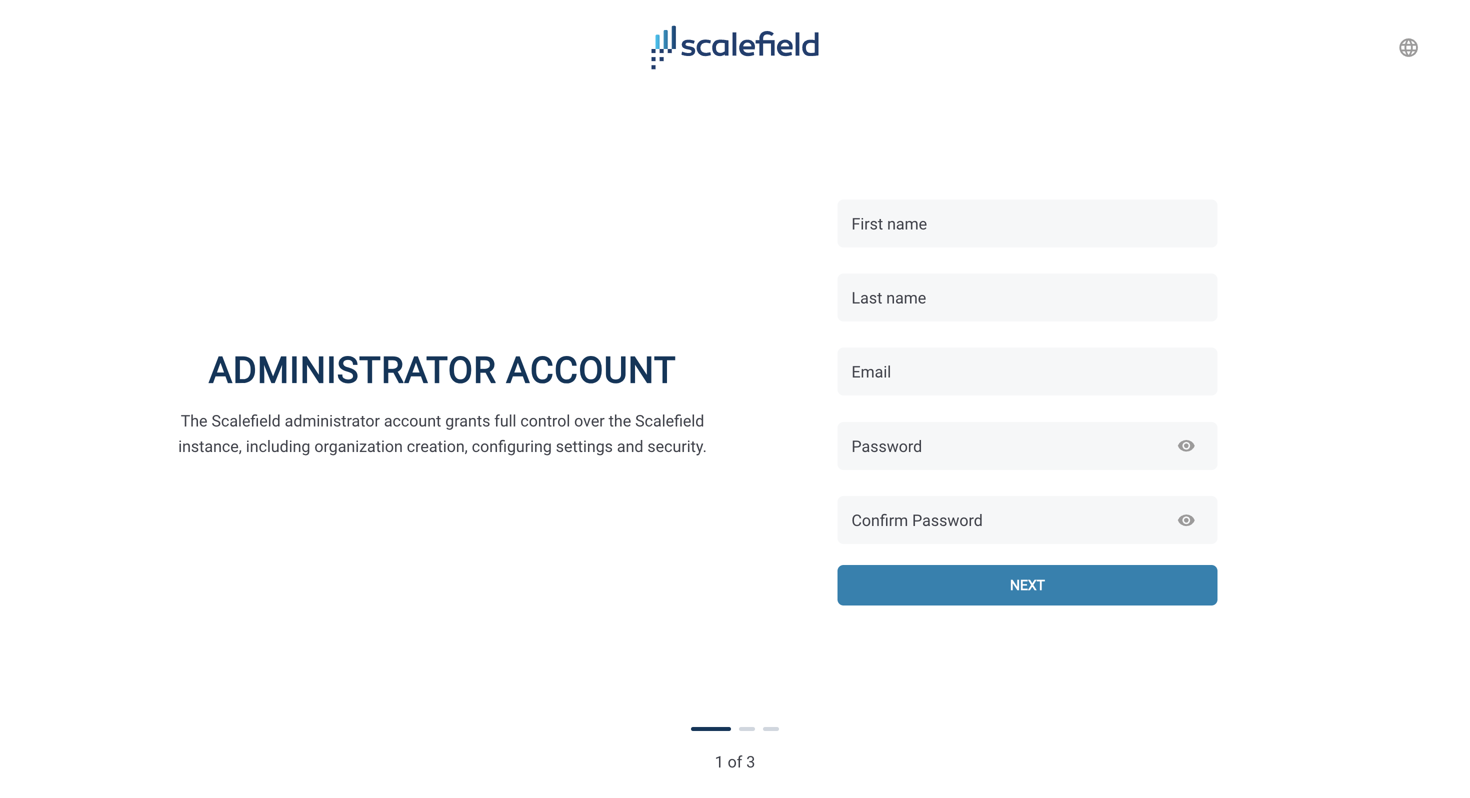 Administrator Account | Scalefield Documentation